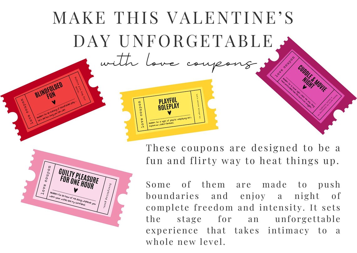 Love Coupons, Spicy & Flirty Valentine's Day Love Coupons, Coupons to ...