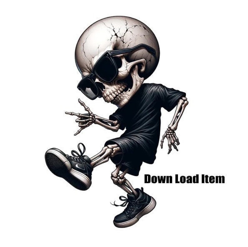 Skeleton Street Dance Hip Hop Skull Graffiti - Etsy