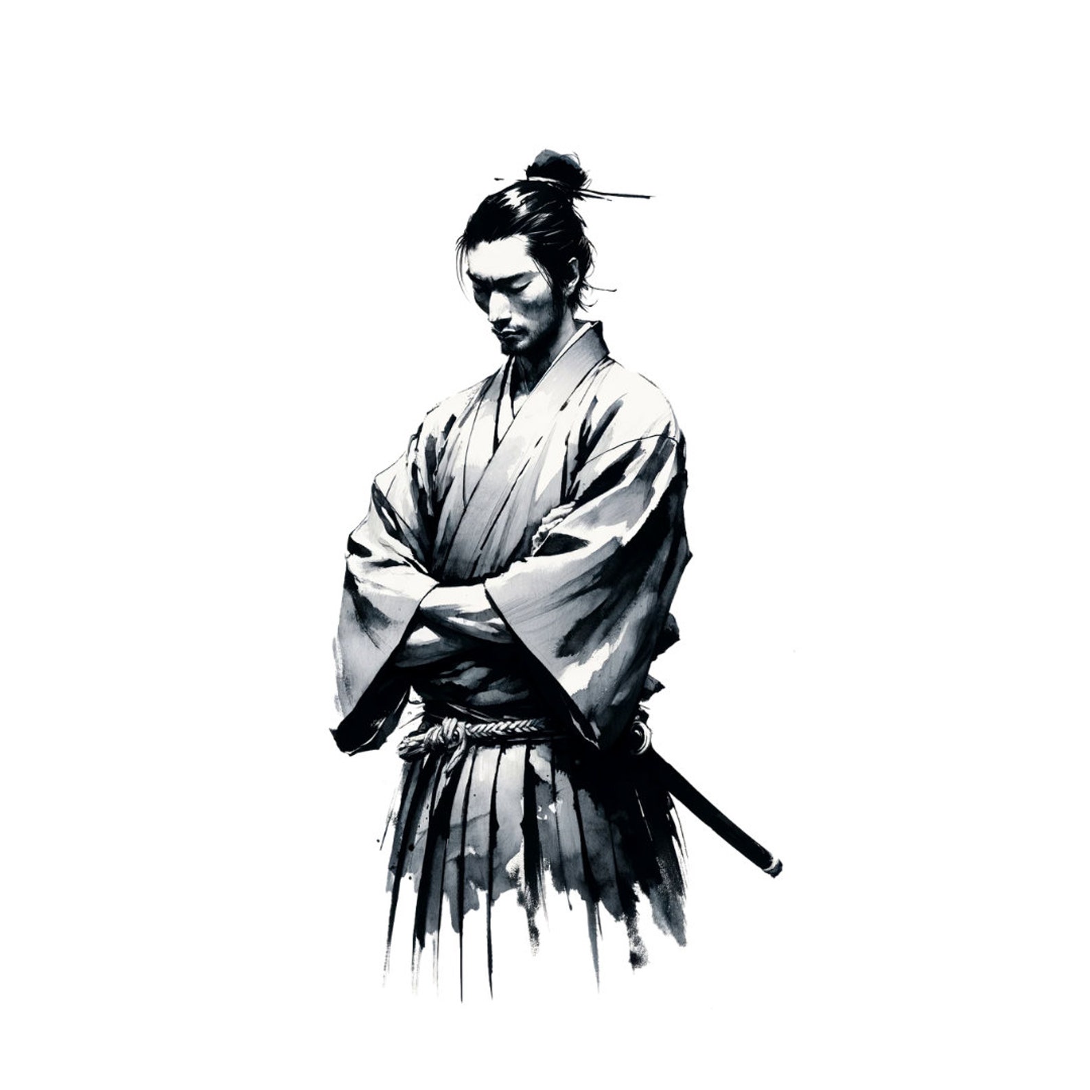 Samurai Warrior Ink Art - Etsy