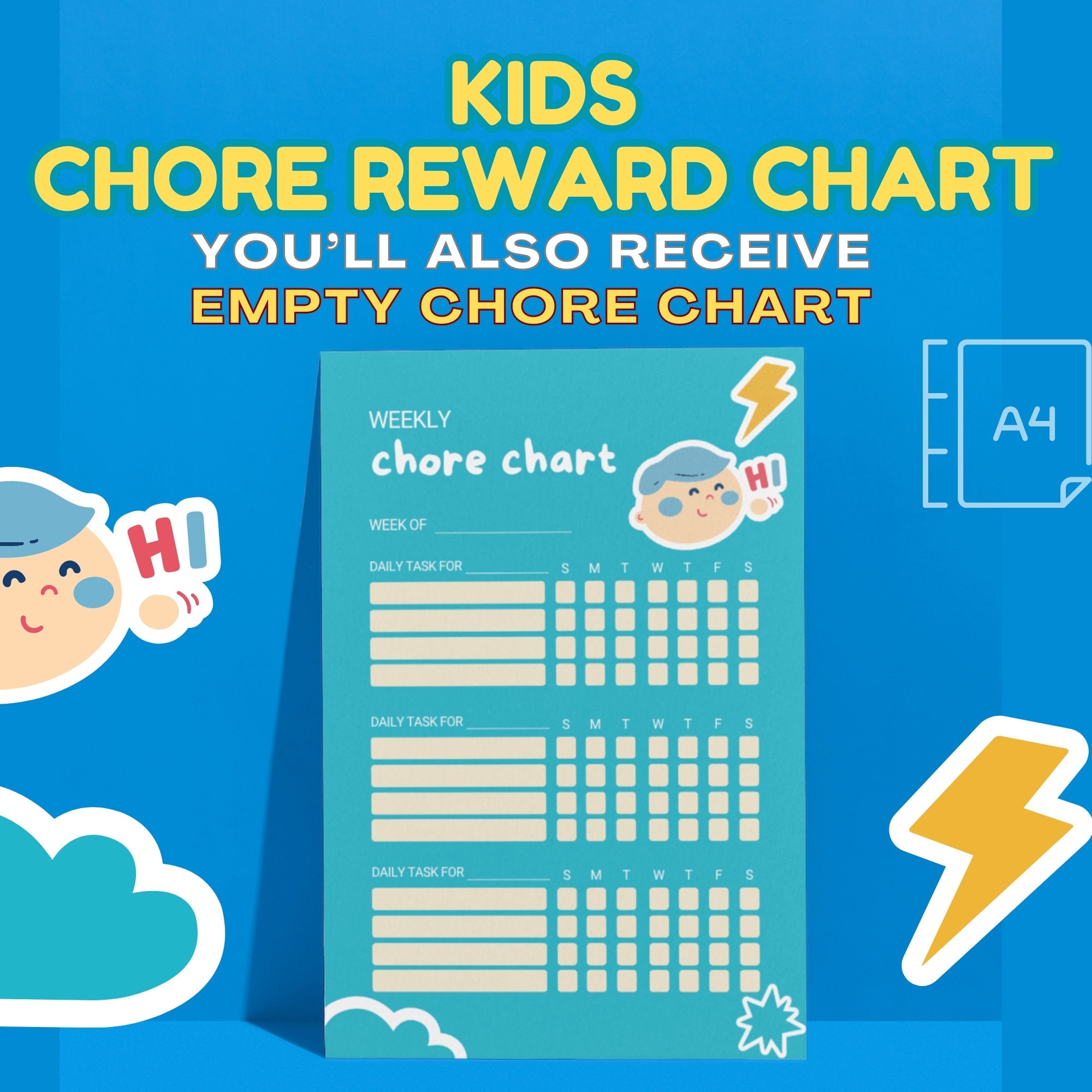 Boy Chore Reward Chart - Etsy