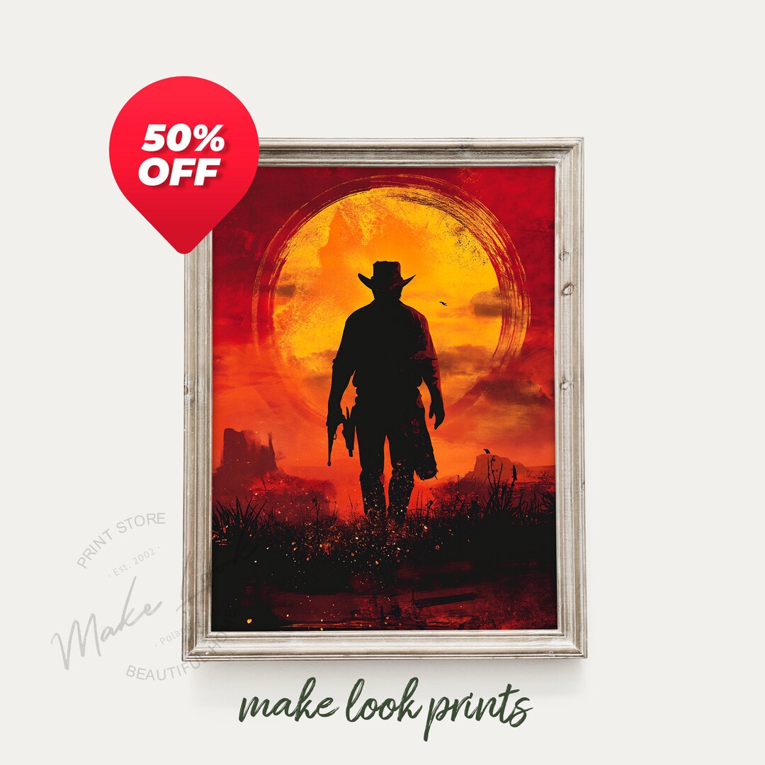 Printable Red Dead Paint, Western Game Painting, Game Print, Inspired ...
