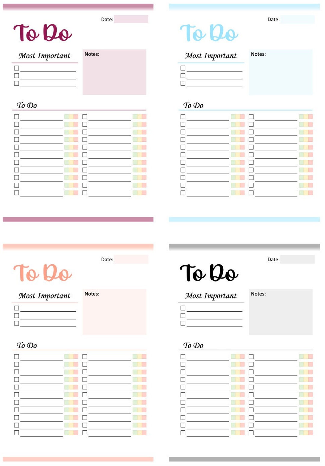 To Do List as PDF - Etsy