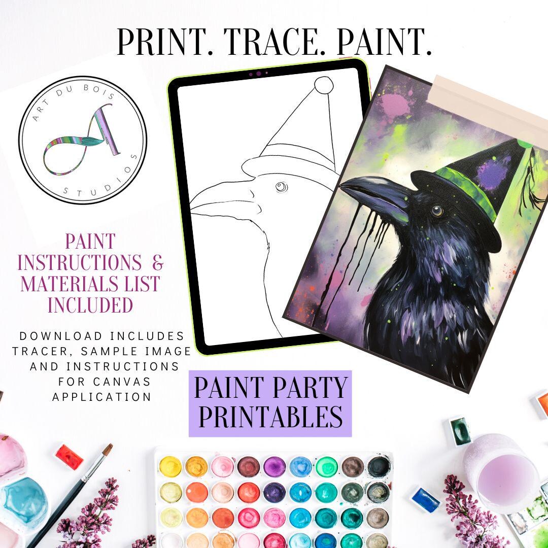 Mocking Crow Paint Party Printable: DIY Canvas Art (digital Download ...