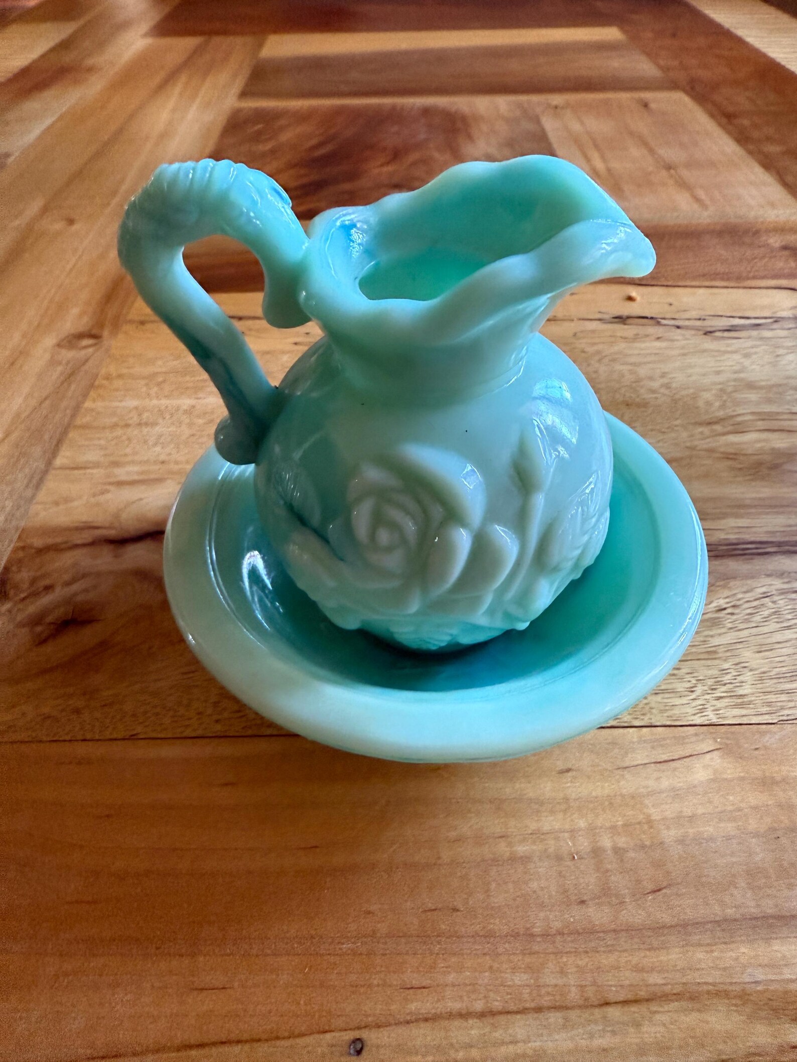 Vintage Avon Slag Glass Pitcher and Bowl Victorian Rose Pattern- Ships ...