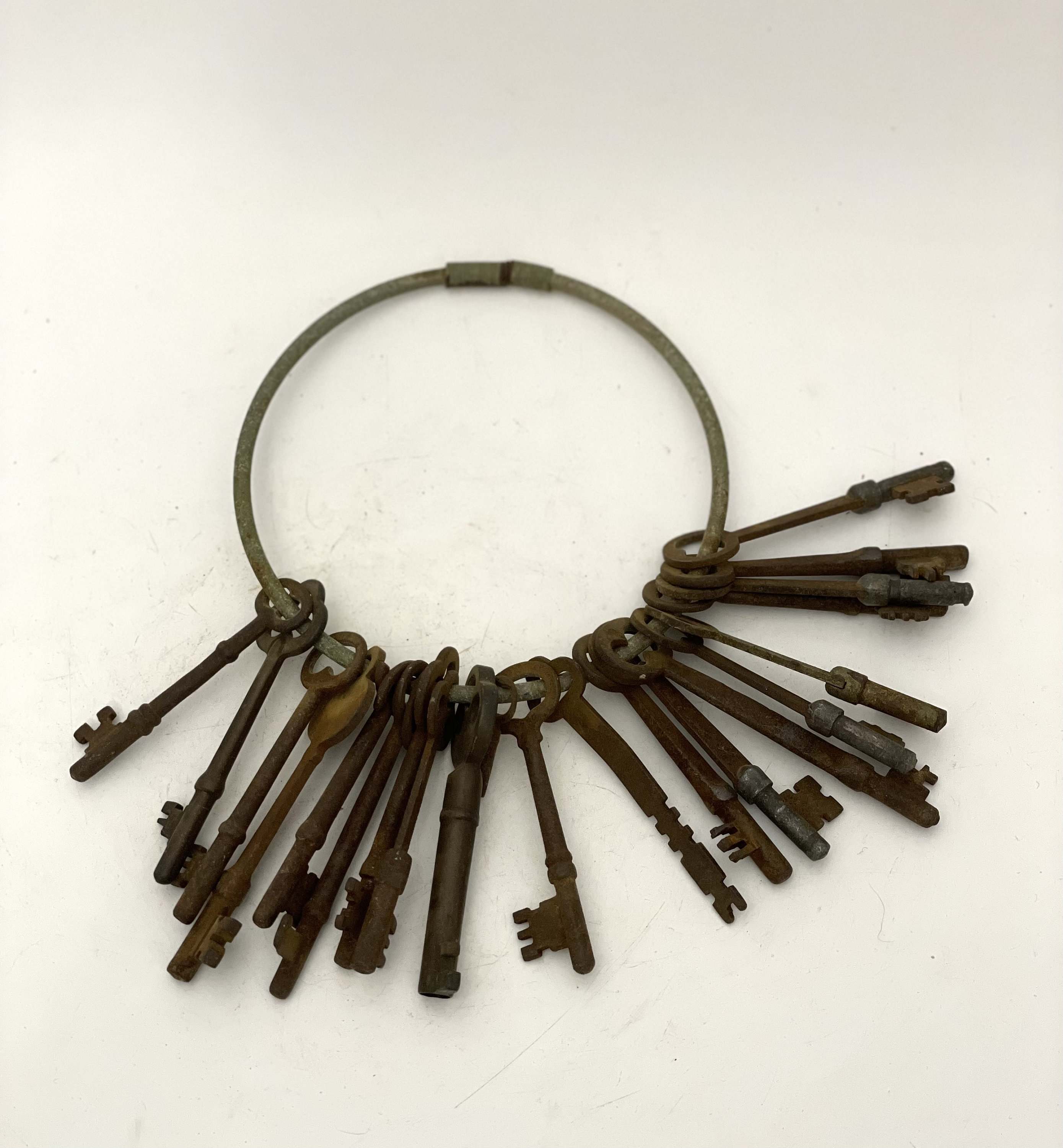 SALE Antique Skeleton Keys on Key Ring - Jailers Keys - Etsy