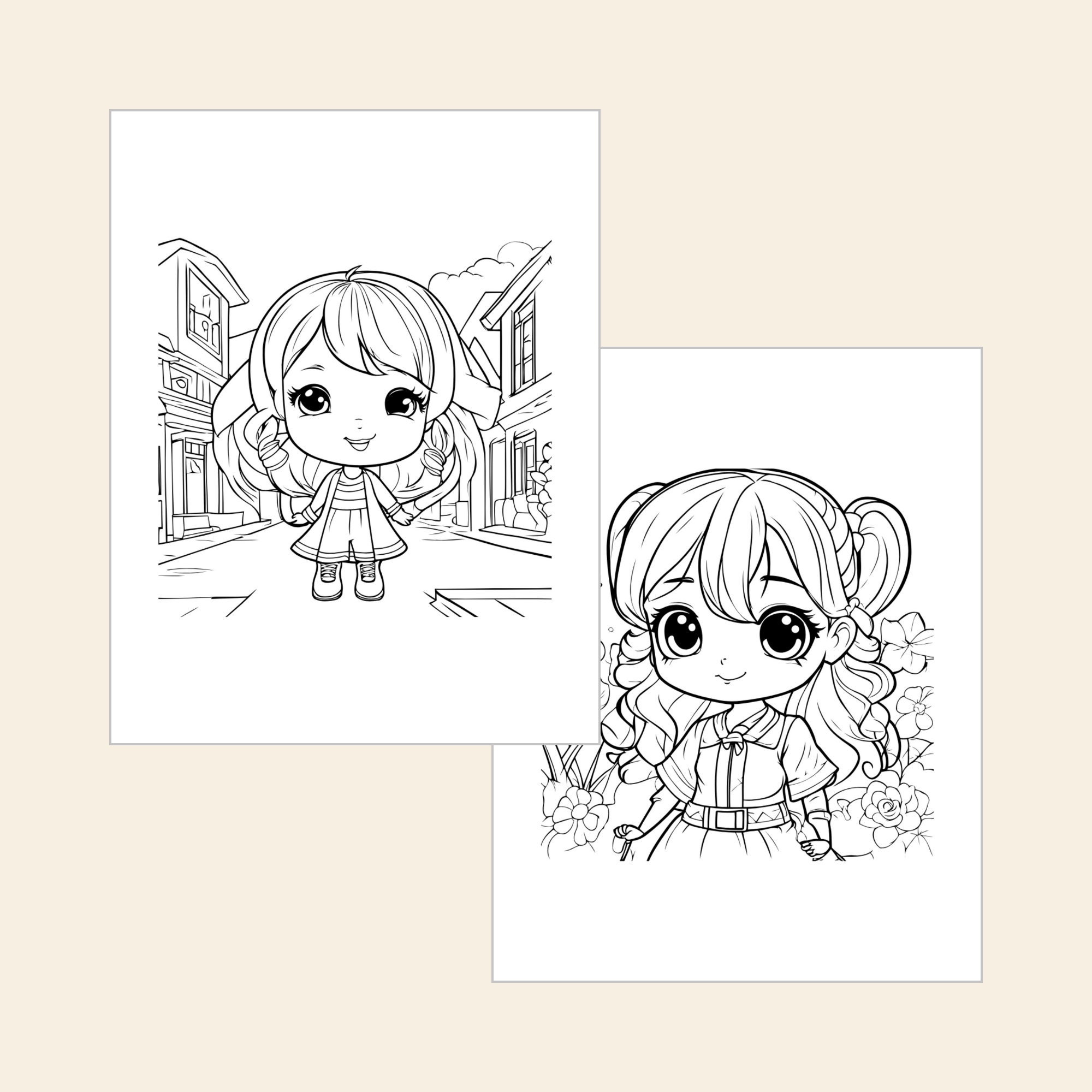 Cute Girl Coloring Pages for Kids Toddlers Preschoolers Adults Coloring ...