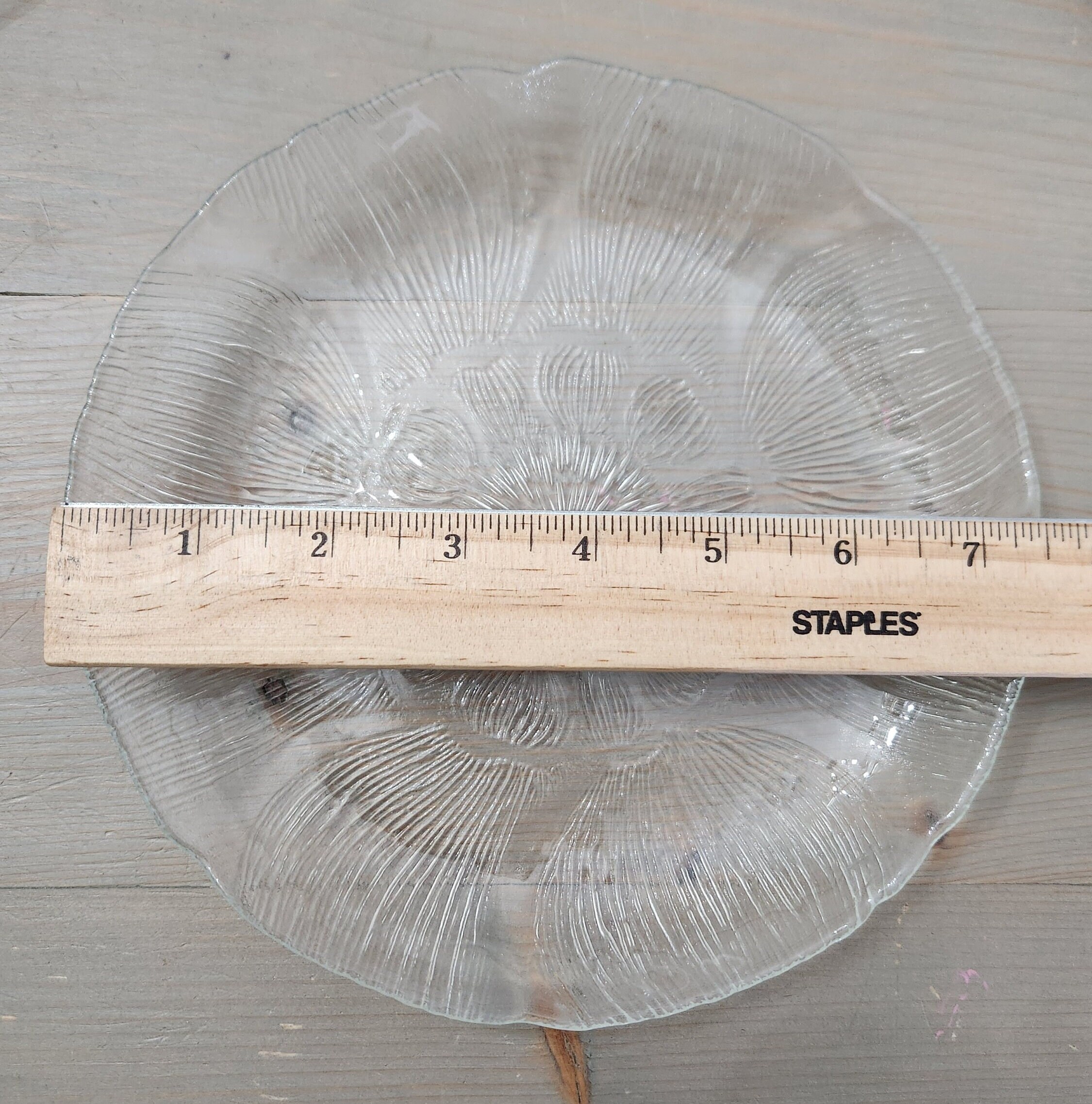 Vintage Arcoroc Fleur Pattern Clear Glass Salad Plate Set of 5 Floral ...