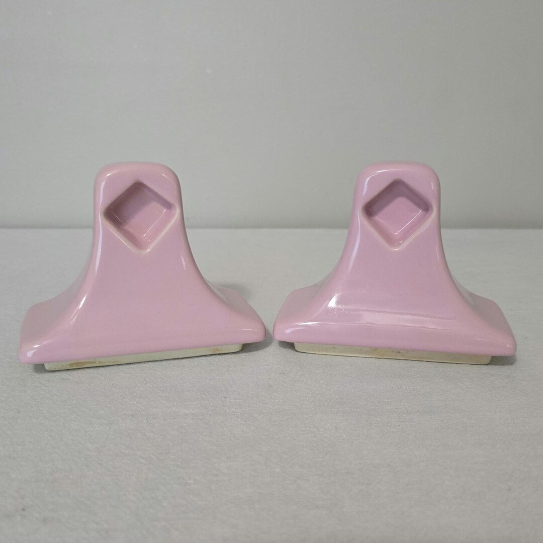Vintage Pink Ceramic Towel Bar Brackets in Wall Tile Mount Pair of 2 ...