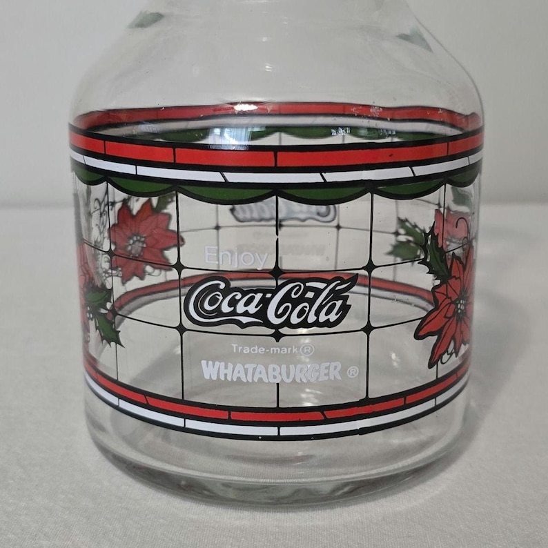 Vintage Whataburger Coca Cola Poinsettia Glass Carafe - Etsy