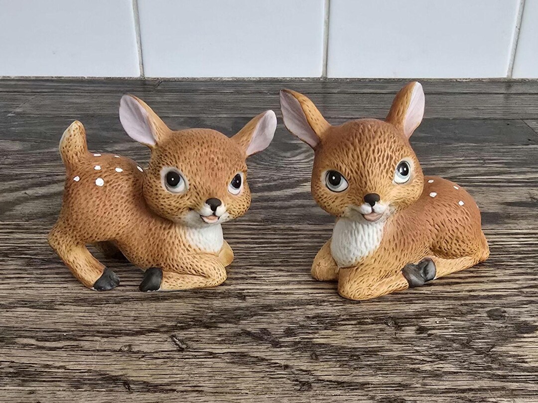 Vintage Homco Spotted Fawn Figurines, Set of 2 Ceramic Baby Deer - Etsy