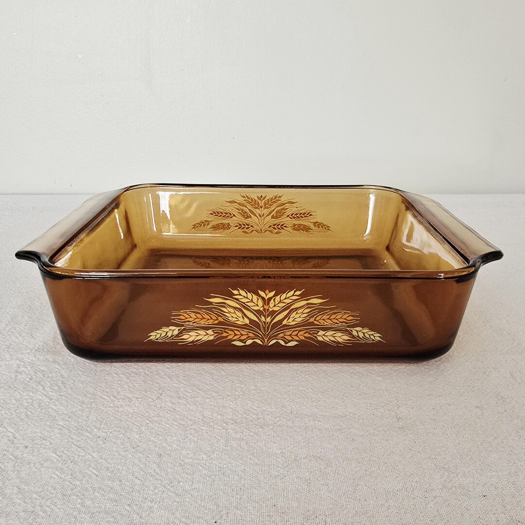 Vintage Anchor Hocking 1.5 Quart Amber Glass Baking Dish | Harvest ...