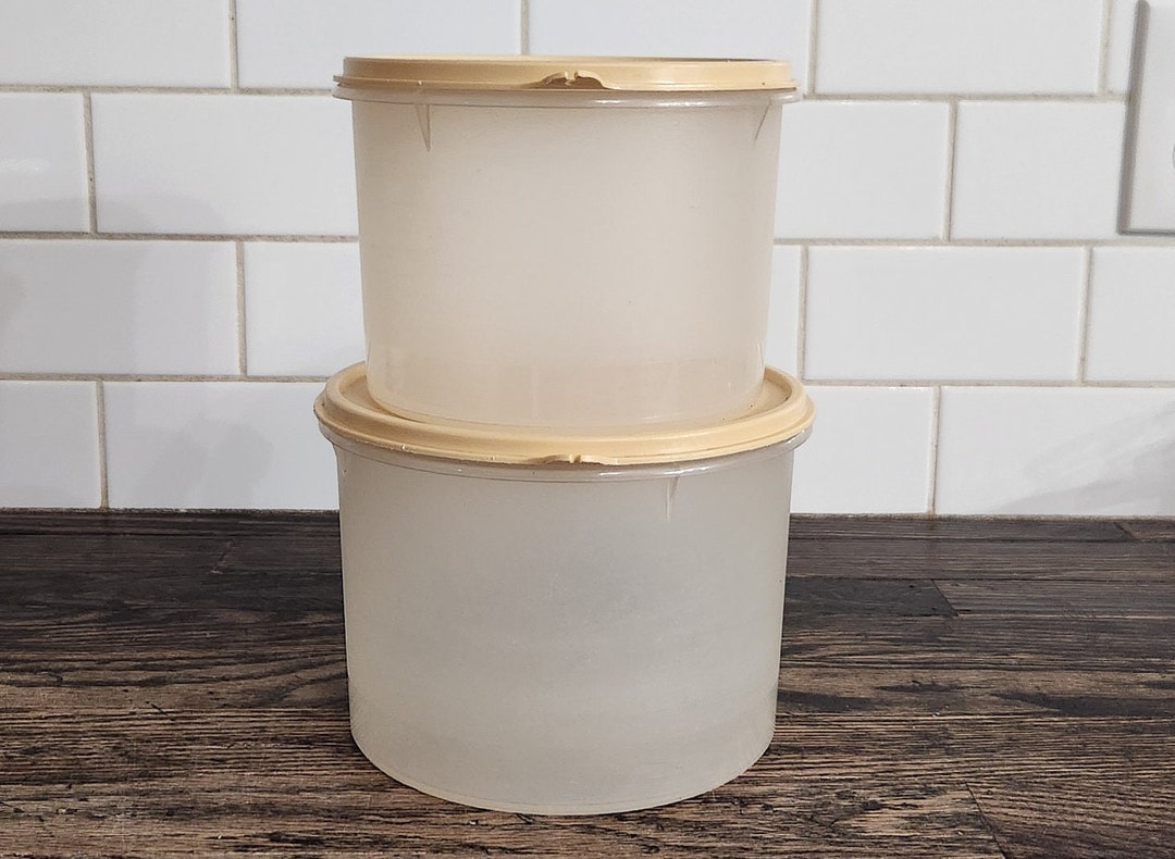 Vintage Tupperware Canister Set of 2 With Lids Nesting Canisters #265-9 ...