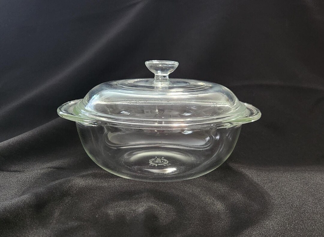 Vintage Pyrex Clear Glass Casserole Baking Dish 1 Quart 022 With Pyrex ...