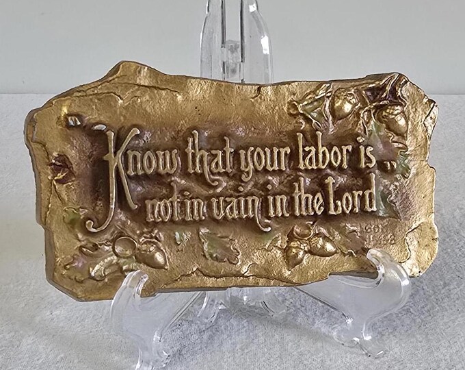 A.E. Mitchell Art Co. 1920s Cast Metal Scripture Wall Plaque ...