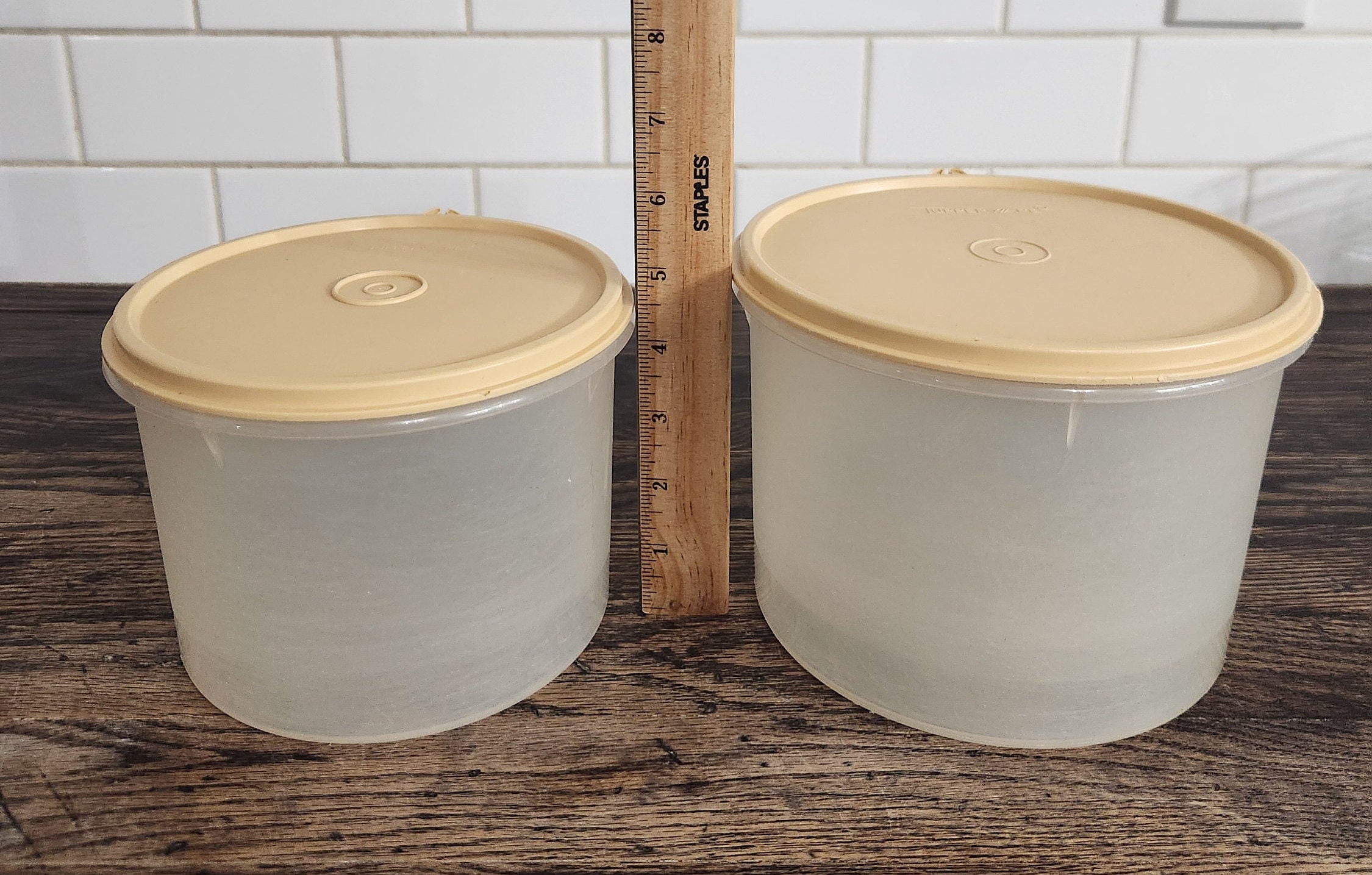 Vintage Tupperware Canister Set of 2 With Lids Nesting Canisters 265-9 ...