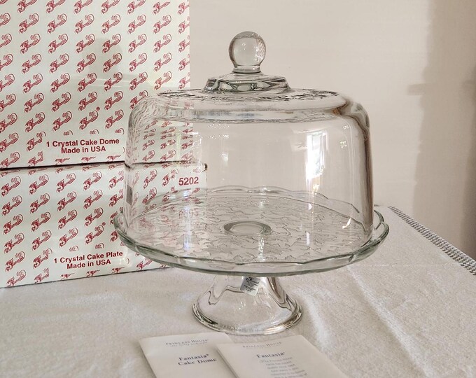 Princess House Fantasia Pedestal Cake Stand and Dome - Etsy