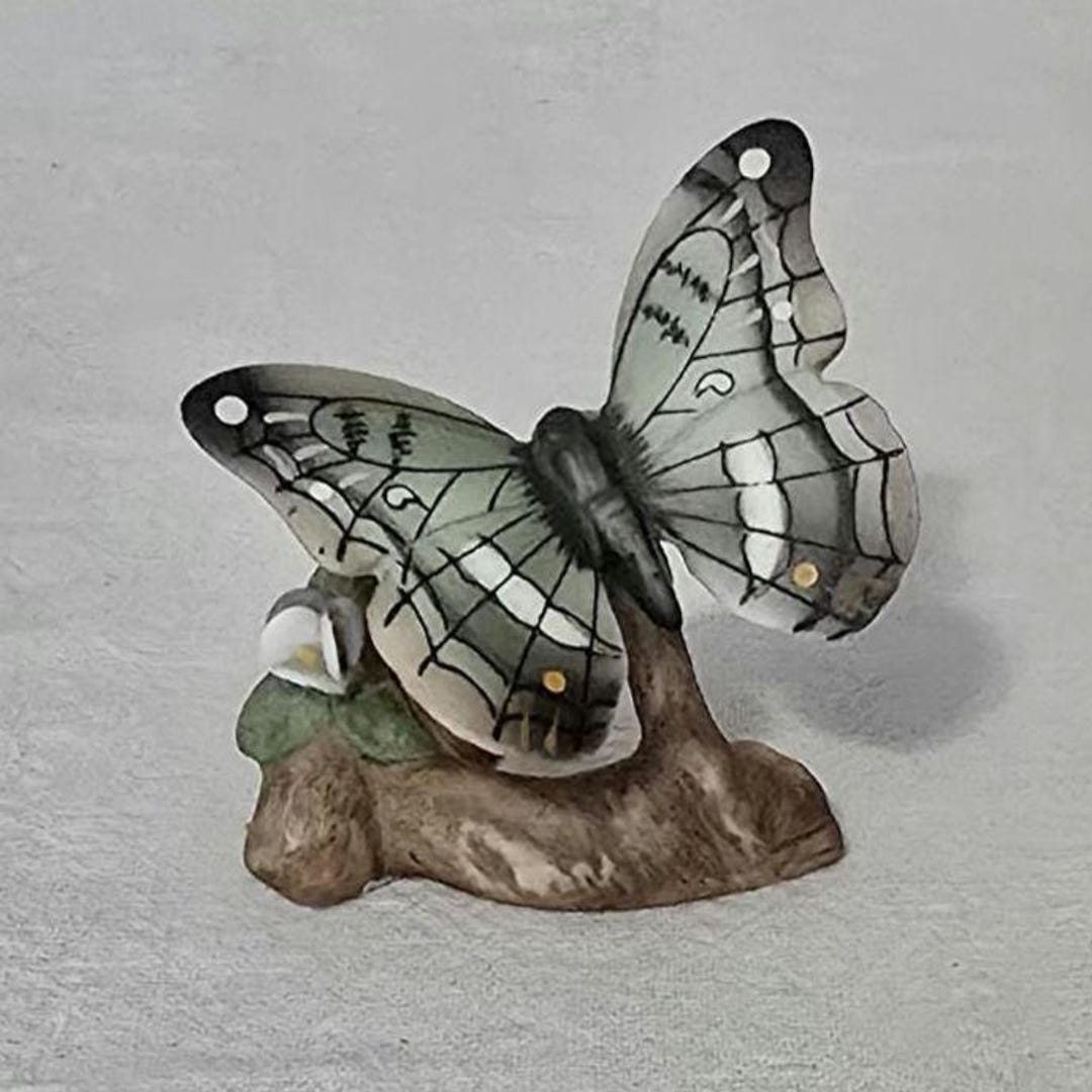 Vintage Enesco Bisque Ceramic Small Butterfly Figurine Made in Taiwan ...