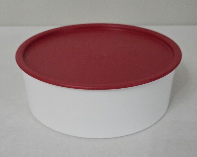 Tupperware One Touch Cookie Canister Round Storage Container With Red ...
