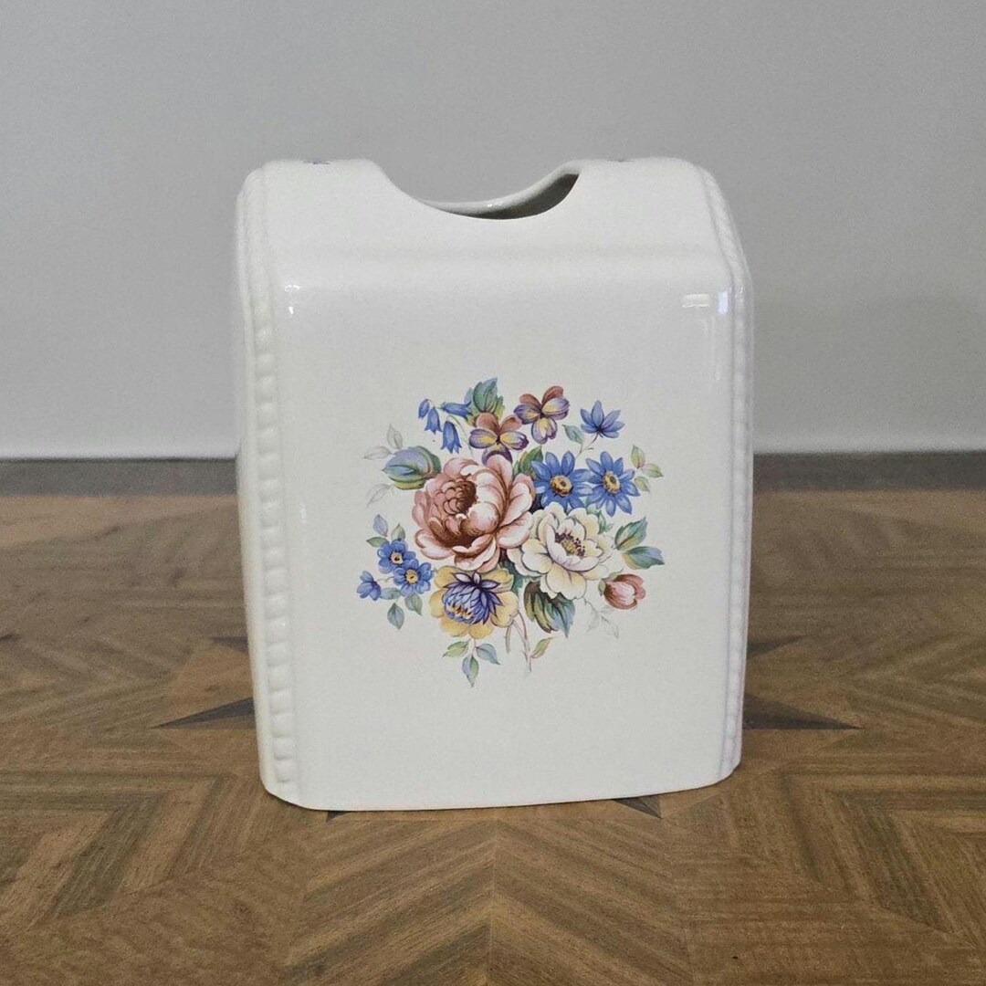 Vintage Ceramic Floral Tissue Box Cover by VB Athena Made in USA - Etsy