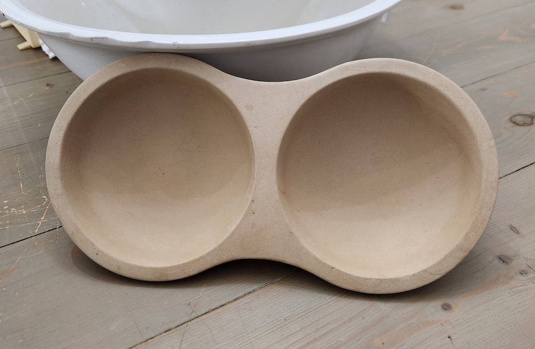 Pampered Chef Stoneware Microwave Double Bowl Egg Cooker #5153. Vintage ...