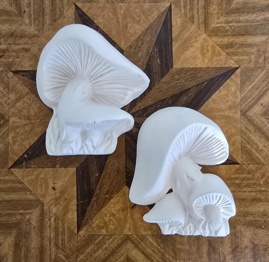 Vintage Duncan Ceramics Ready to Paint Mushroom Wall Decor Set of 2 - Etsy