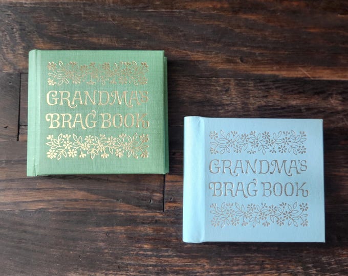 Vintage Grandma's Brag Book Small Photo Album Choice of Green or Blue ...