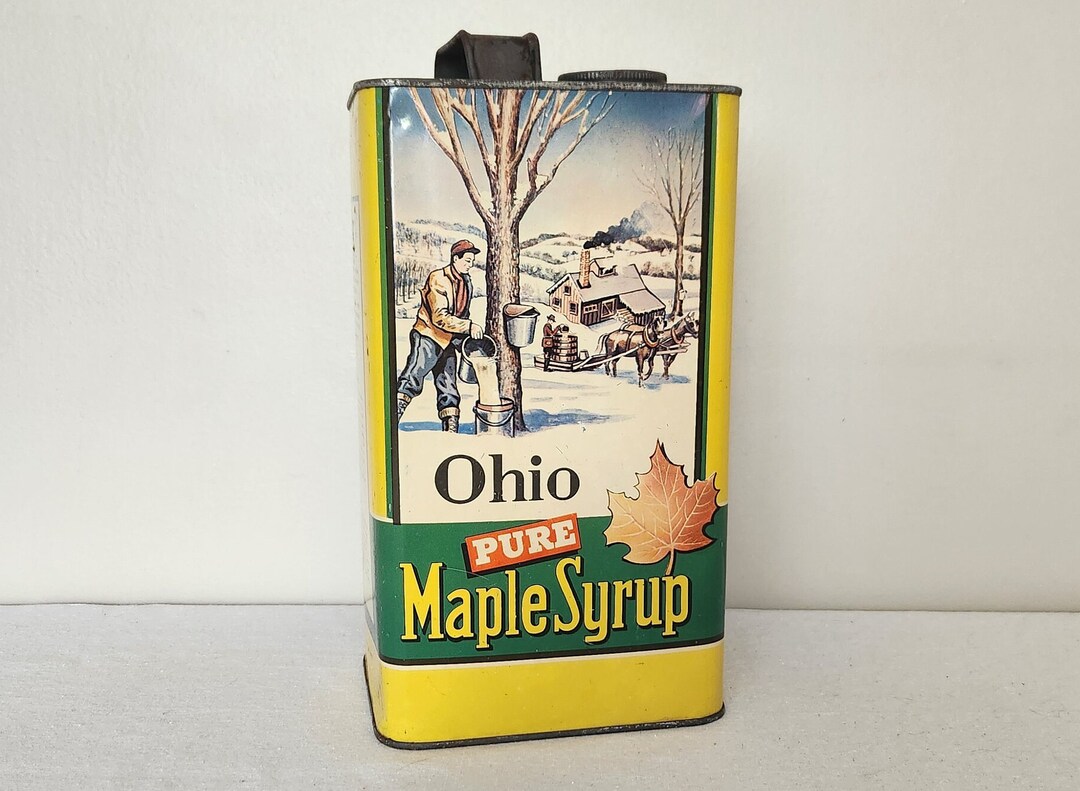 Vintage Ohio Pure Maple Syrup Tin Graphic Metal Syrup Can - Etsy