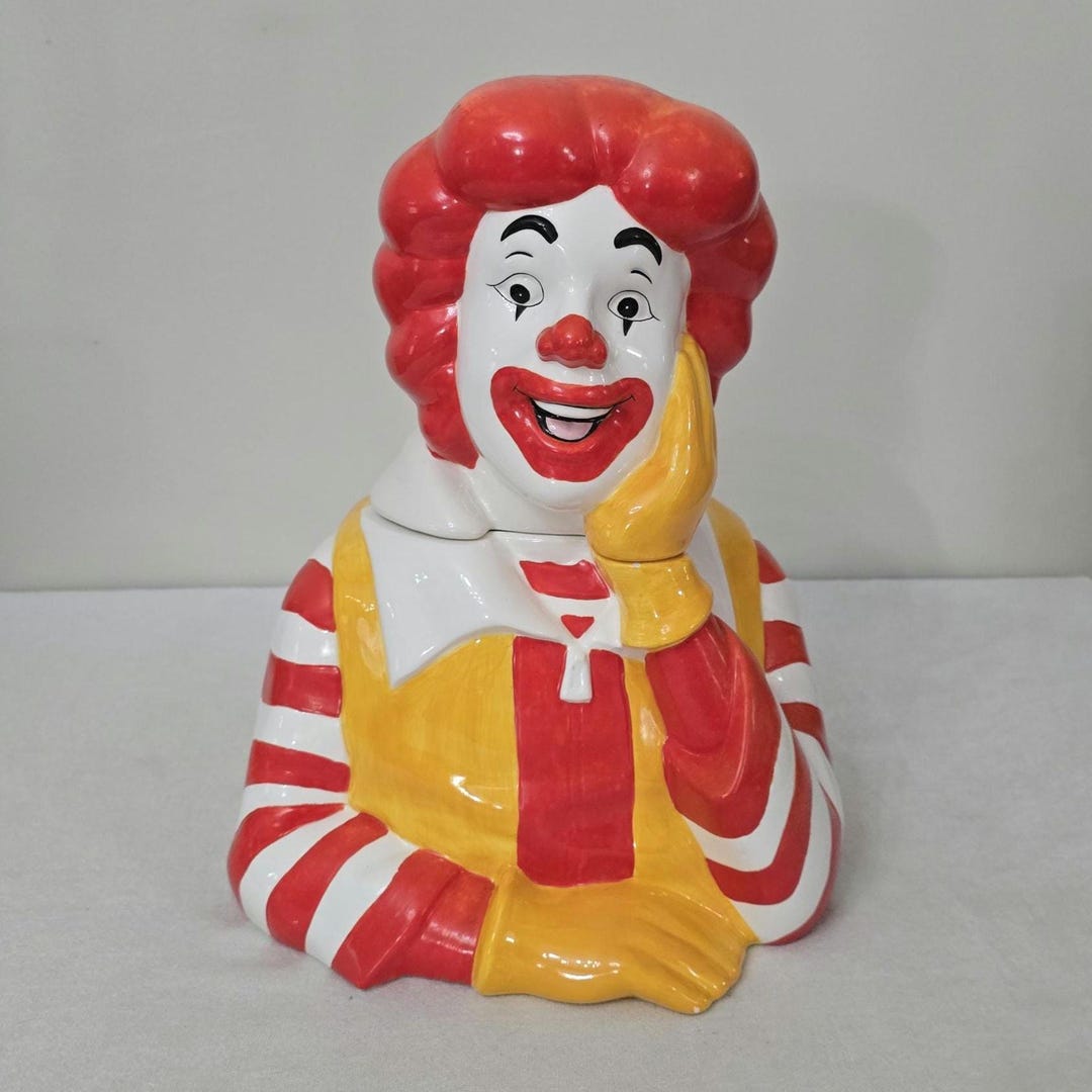 Vintage Ronald Mcdonald Cookie Jar by Treasure Craft 1997 Mcdonald's ...
