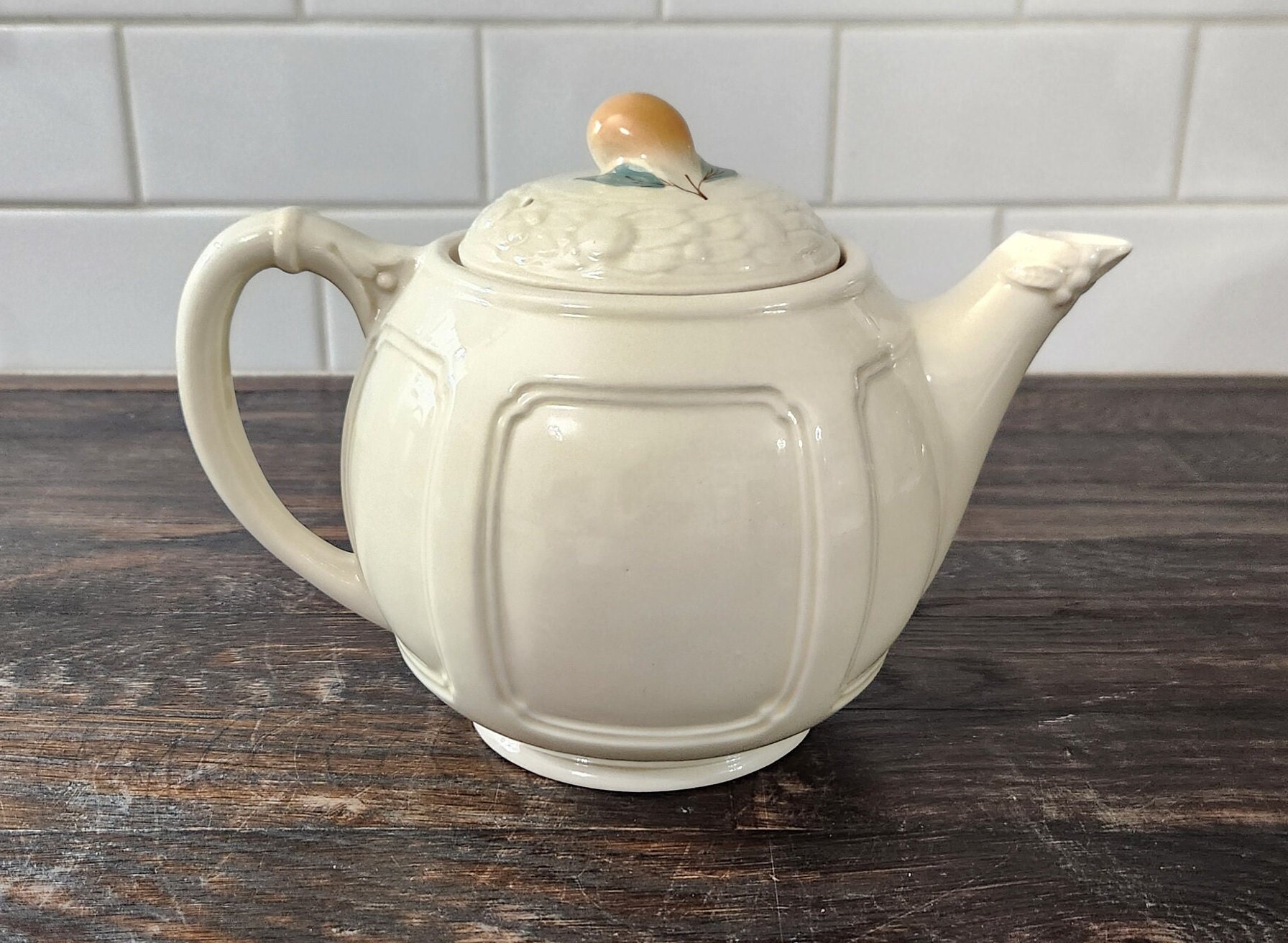 Vintage Porcelier Vitreous Teapot With Pink Rose Design Made in USA - Etsy