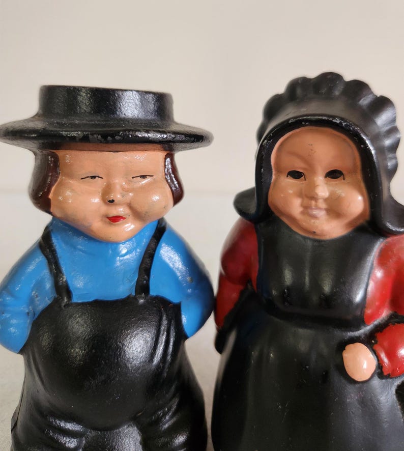 Vintage Cast Iron Amish Man or Woman Coin Bank | Individually Priced - Etsy
