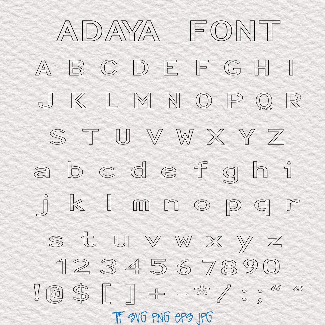 Adaya Font TTF Ai SVG PNG Eps Cricut Procreate Illustrator and Other ...