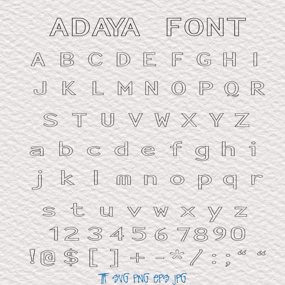 Adaya Font TTF Ai SVG PNG Eps Cricut Procreate Illustrator and Other ...