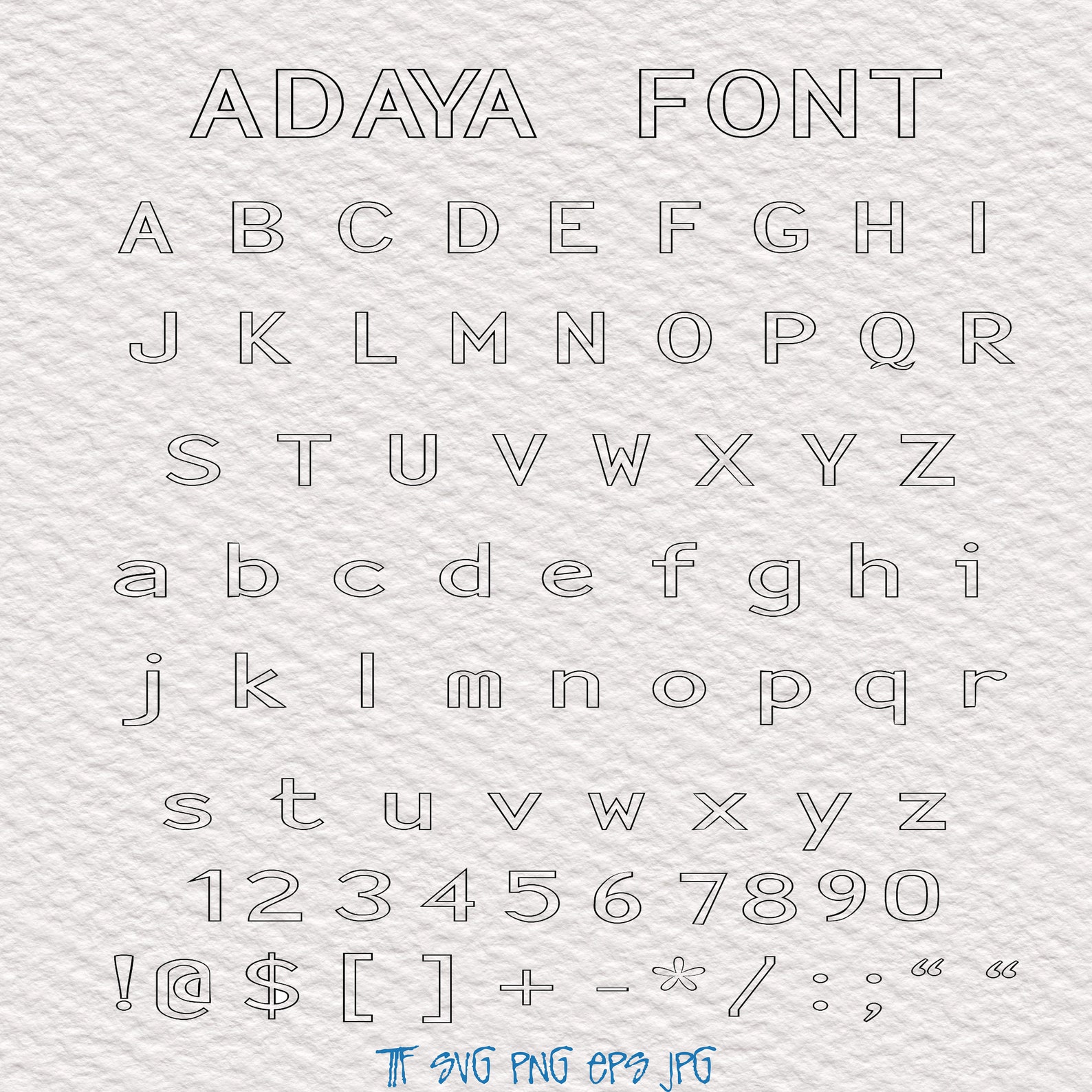 Adaya Font TTF Ai SVG PNG Eps Cricut Procreate Illustrator and Other ...