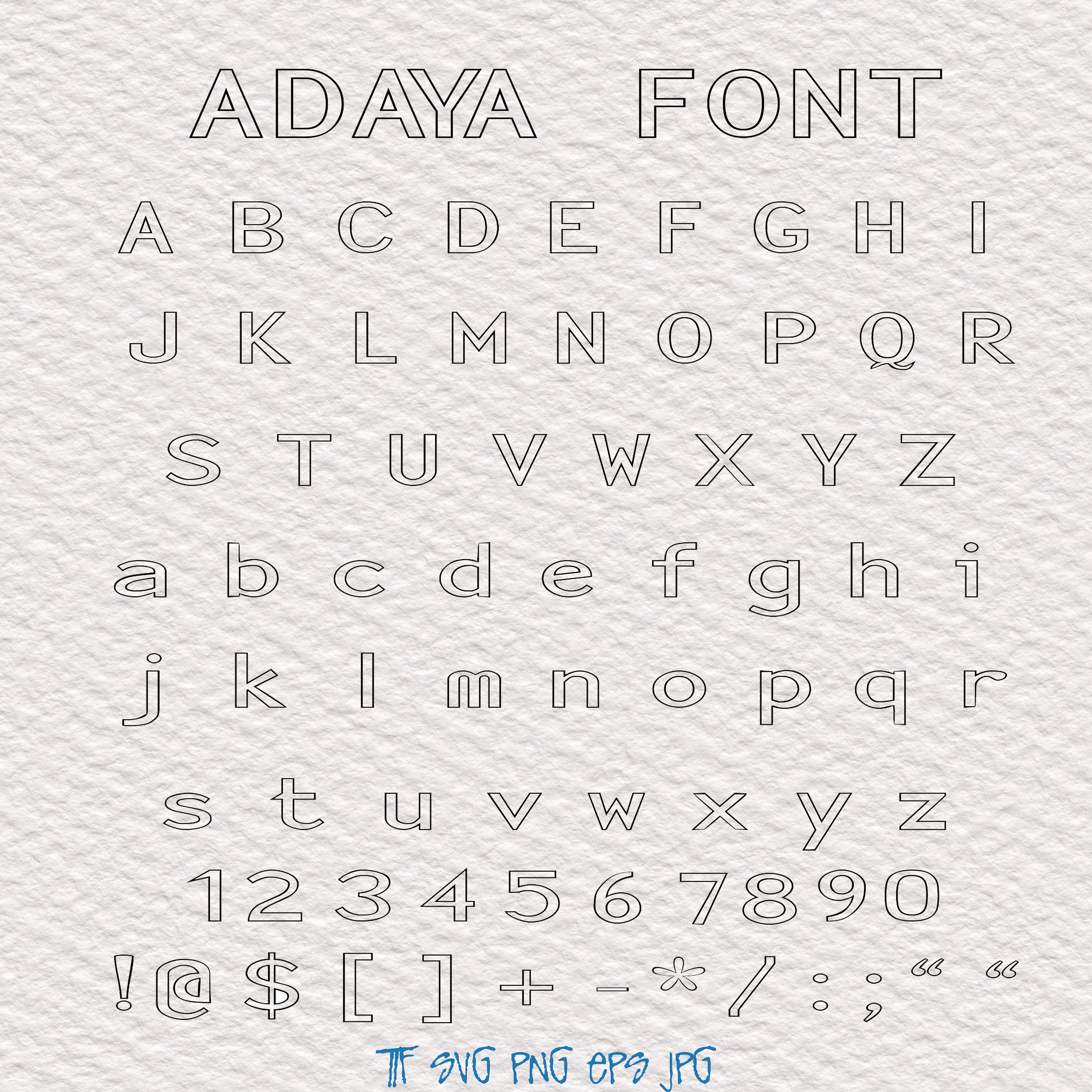 Adaya Font TTF Ai SVG PNG Eps Cricut Procreate Illustrator and Other ...