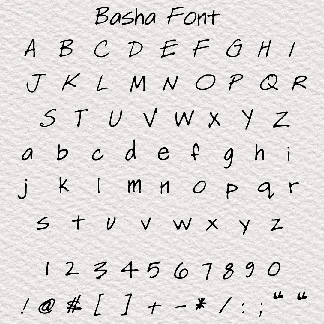 Basha Font TTF Ai SVG PNG Eps Cricut Procreate Illustrator and Other ...