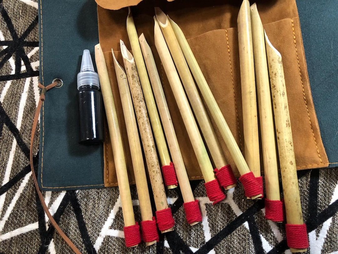 Handcrafted Calligraphy Pen, Sized 1-10 Mm, Made From Bamboo, Comes ...