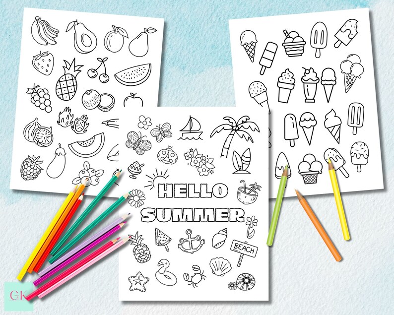 Summer Coloring Pages for Adults|summer Printable Coloring Pages|summer ...