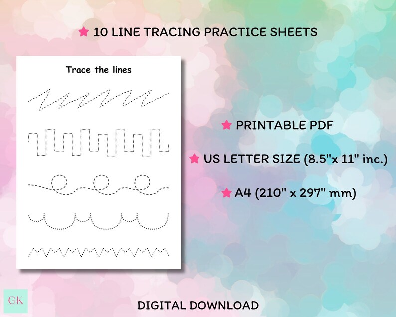 50 Fun and Educational Tracing Worksheets|printable Worksheets for Kids ...