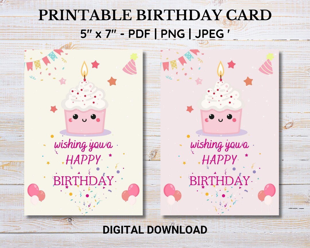 Printable Happy Birthday Card|cute Printable Birthday Card|fun and ...