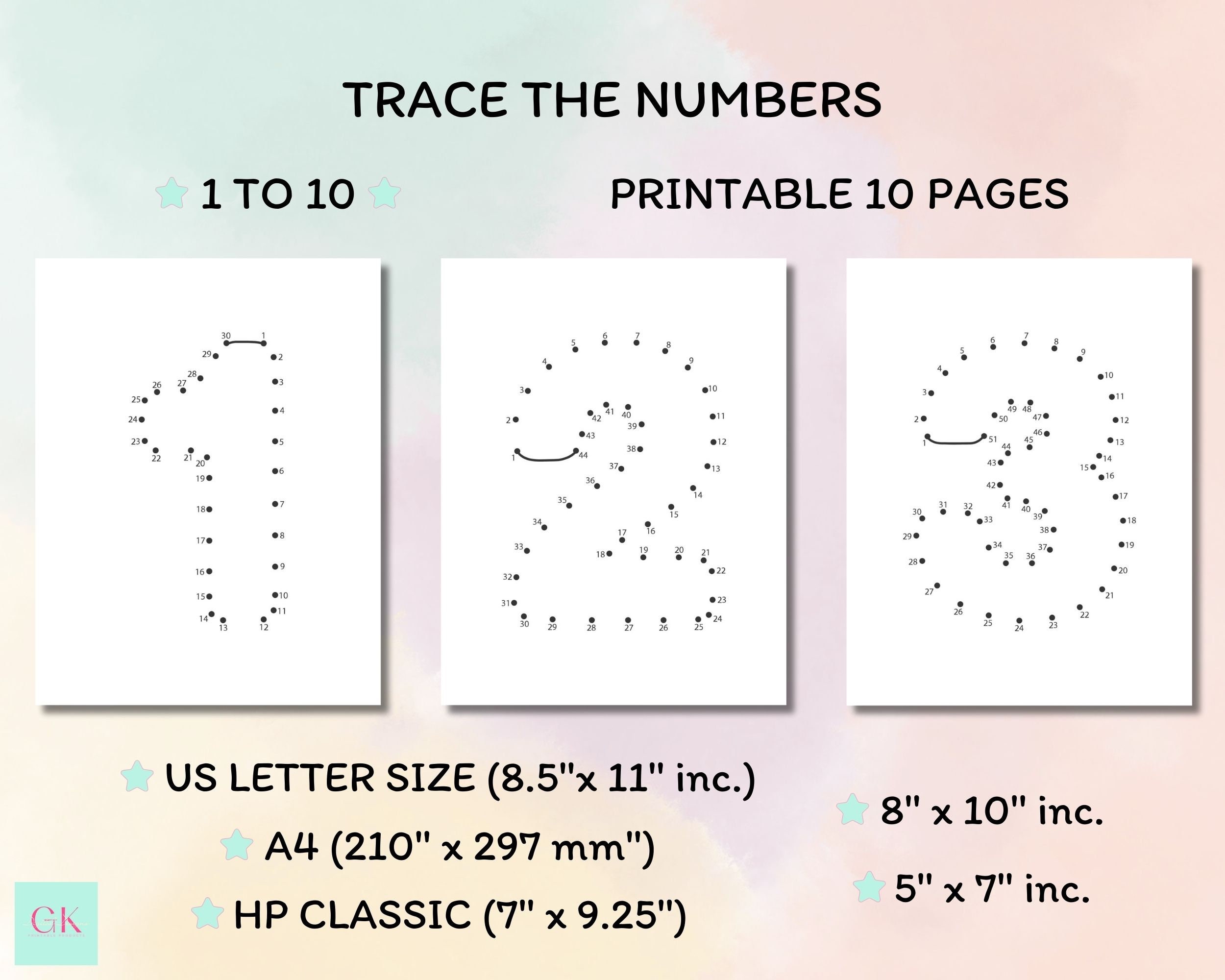 Alphabet & Number Tracing Worksheets for Kids, Preschool ABC Tracing ...
