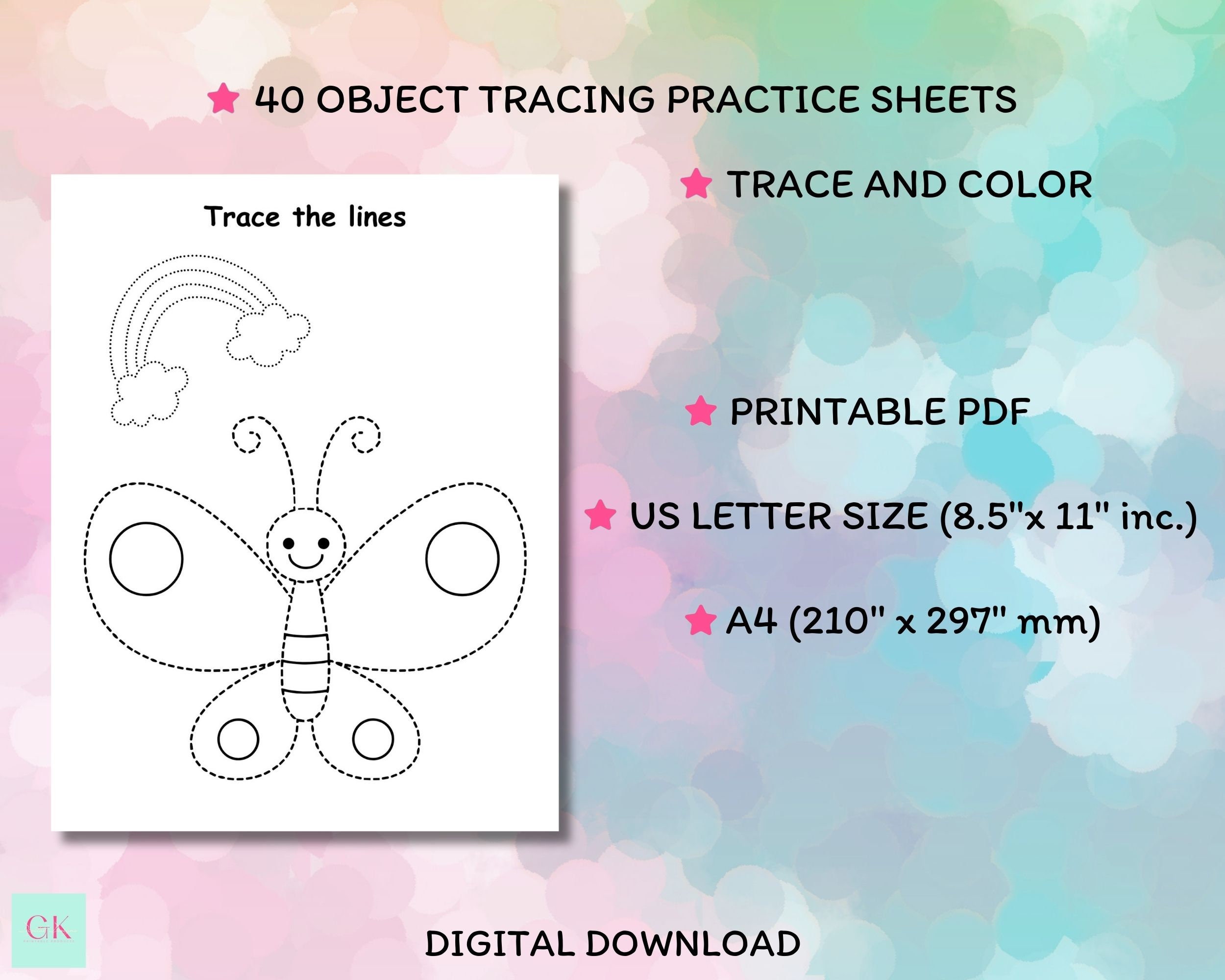 50 Fun and Educational Tracing Worksheets|printable Worksheets for Kids ...