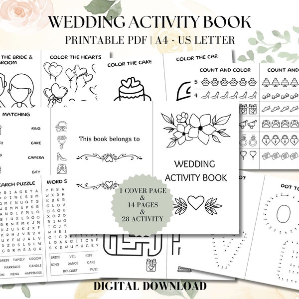 Kids Wedding Activity Book - Etsy