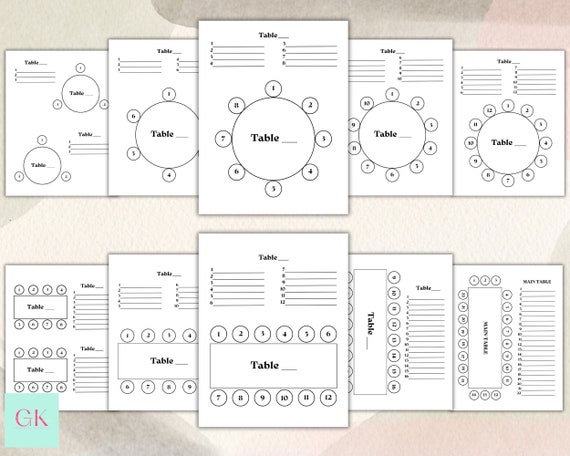Reception Table Layout Template Wedding Table And Seating Plan: The