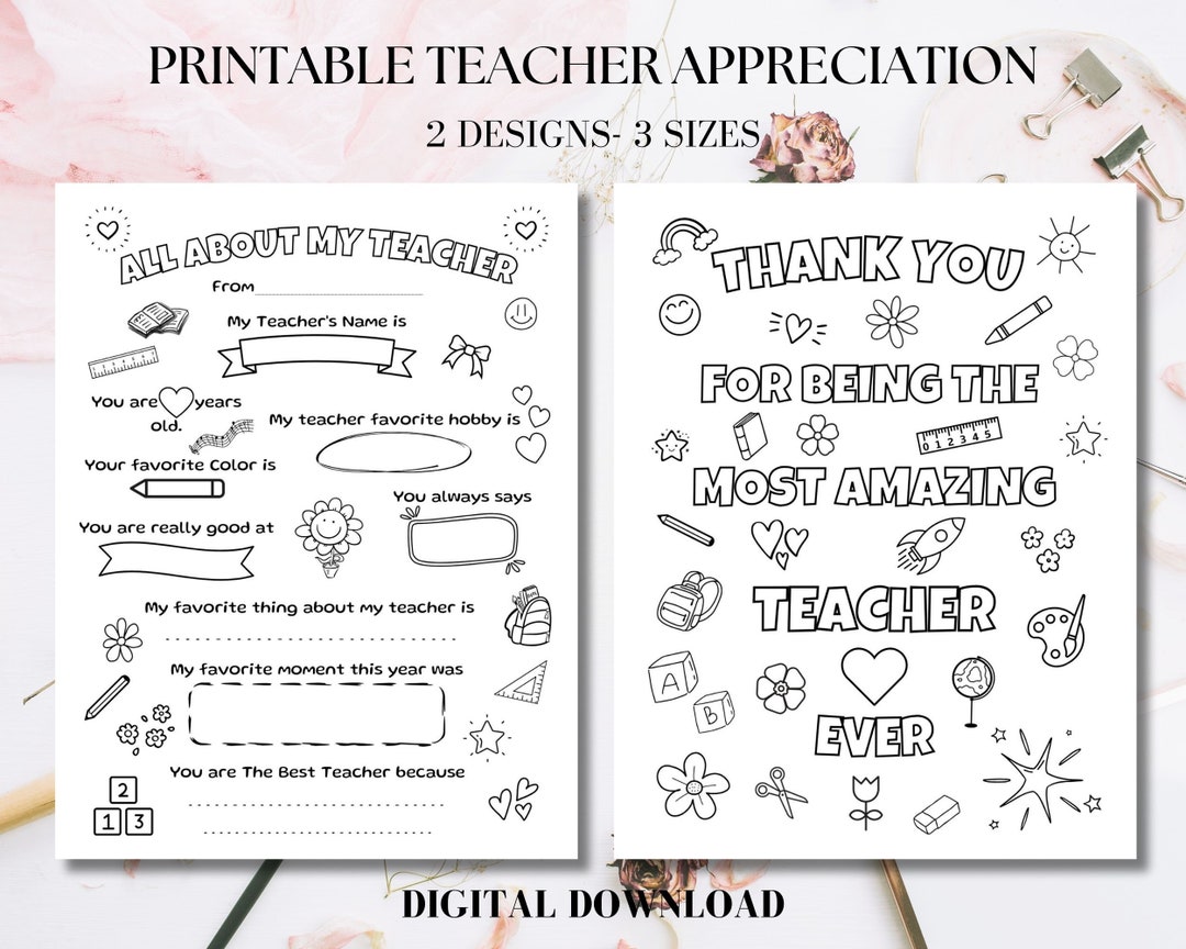 Teacher Appreciation Gift Card |all About My Teacher|teacher Thank You ...