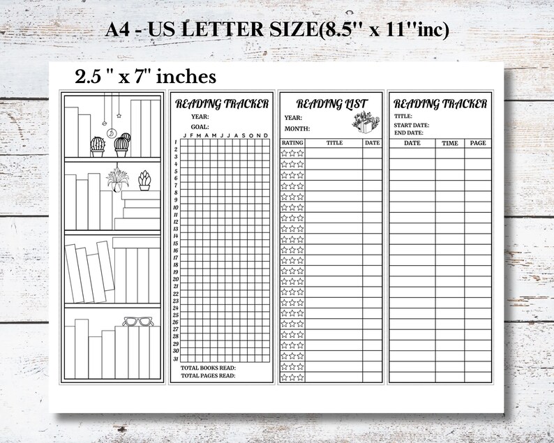 Printable Bookmark Adult|reading Log Tracker|reading Tracker|book Lover ...