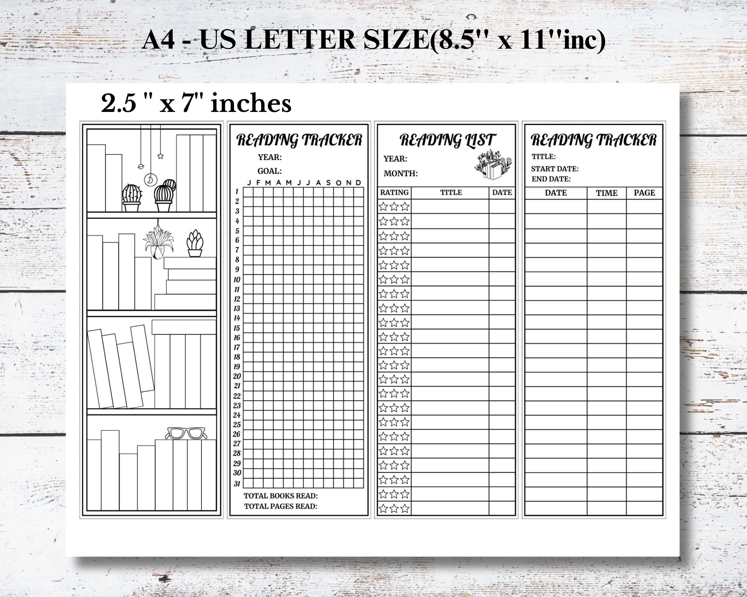 Printable Bookmark Adult|reading Log Tracker|reading Tracker|book Lover ...