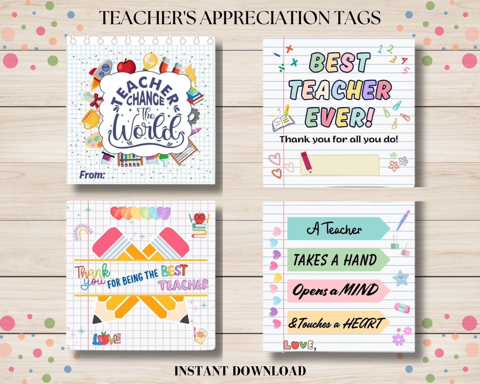 Teacher Appreciation Gift Tag|back to School Gift Tag|school Favor Gift ...