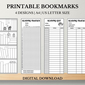 Printable Bookmark Adult|reading Log Tracker|reading Tracker|book Lover ...