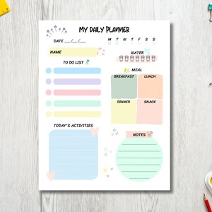 Kids Daily Planner Printable|kids Daily Journal Printable|journal for ...