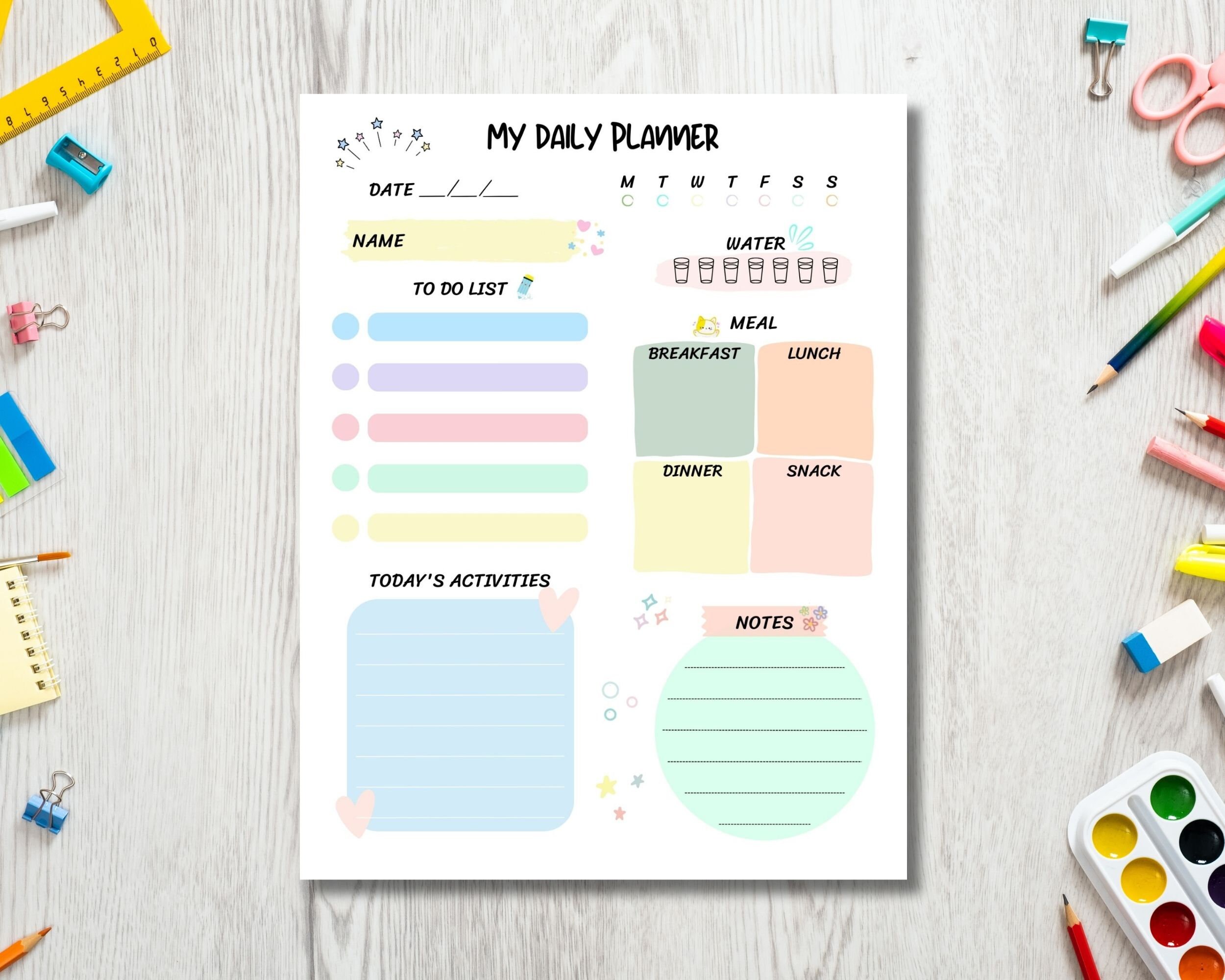 Kids Daily Planner Printable|kids Daily Journal Printable|journal for ...